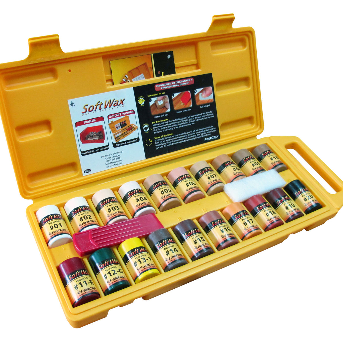 FastCap Set of 20 SoftWax Sticks Wax Wedge & Buffing Pad in Hard-