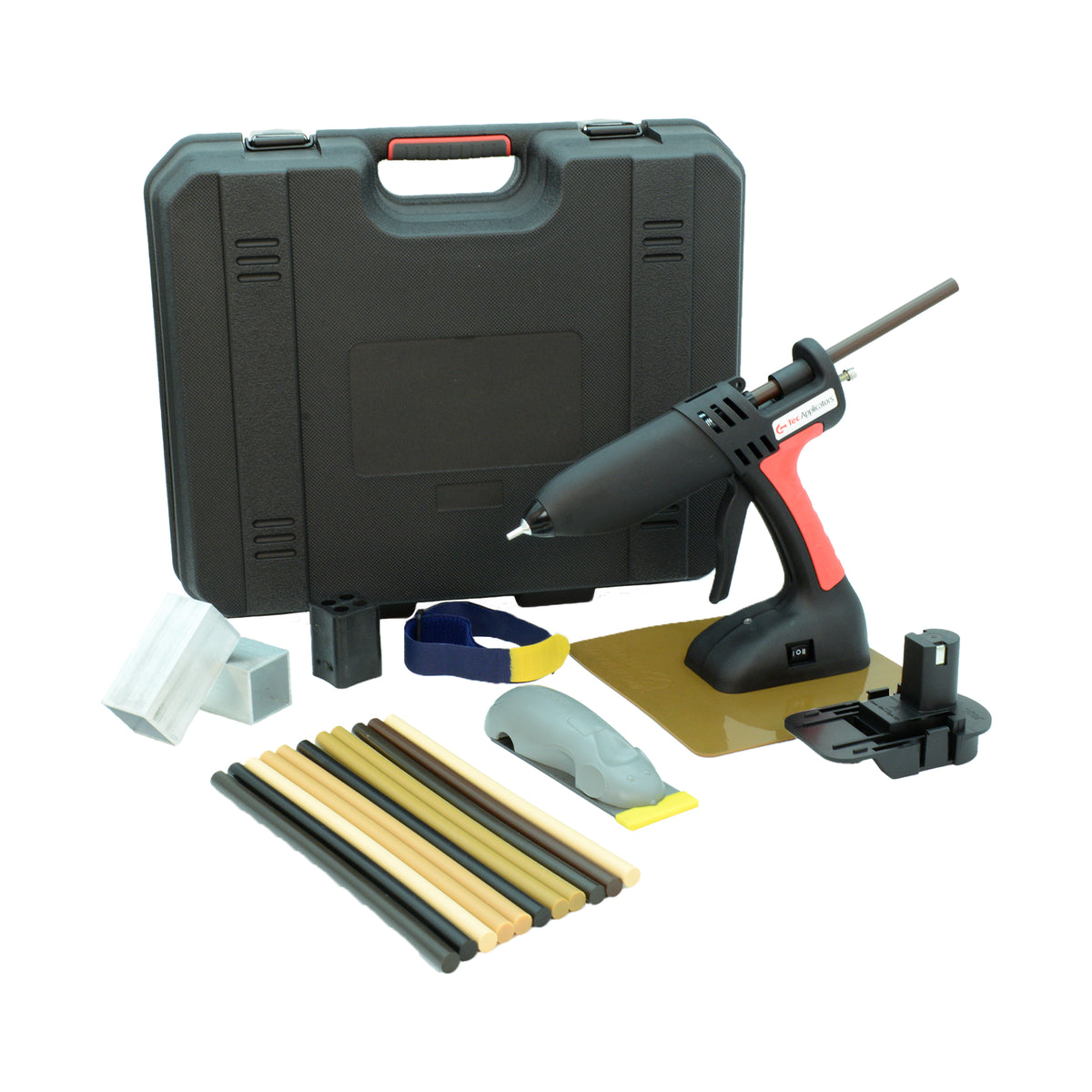 Power Adhesives Tec 808 Wood Repair Kit Hot Glue Gun with DeWalt Batte