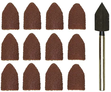 PROXXON Corundum Sanding Cones 9mm 80 & 150 Grit Plus Tool Shaft