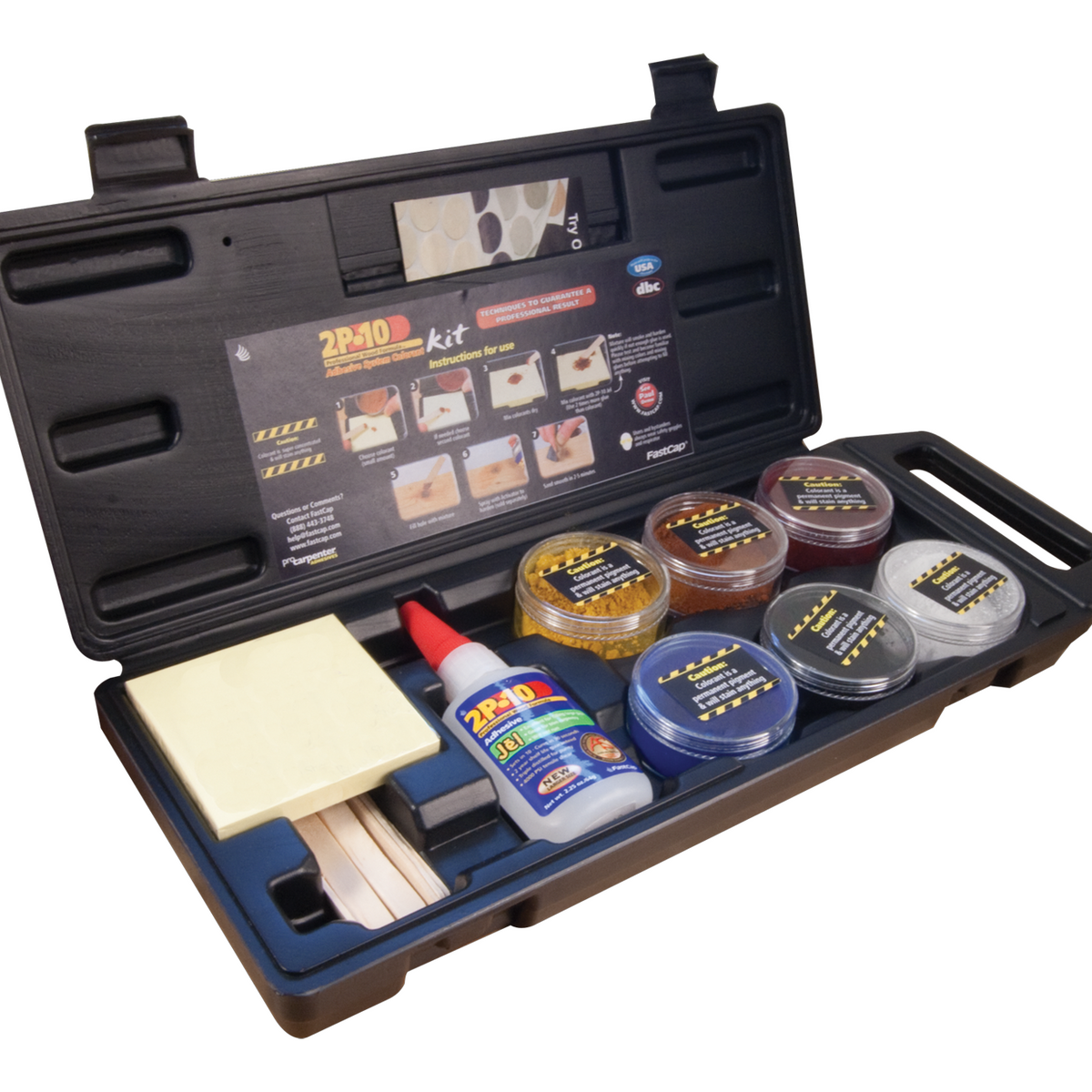 FastCap 2P-10 Super Glue Colourant Set Six Colours with Jel Glue