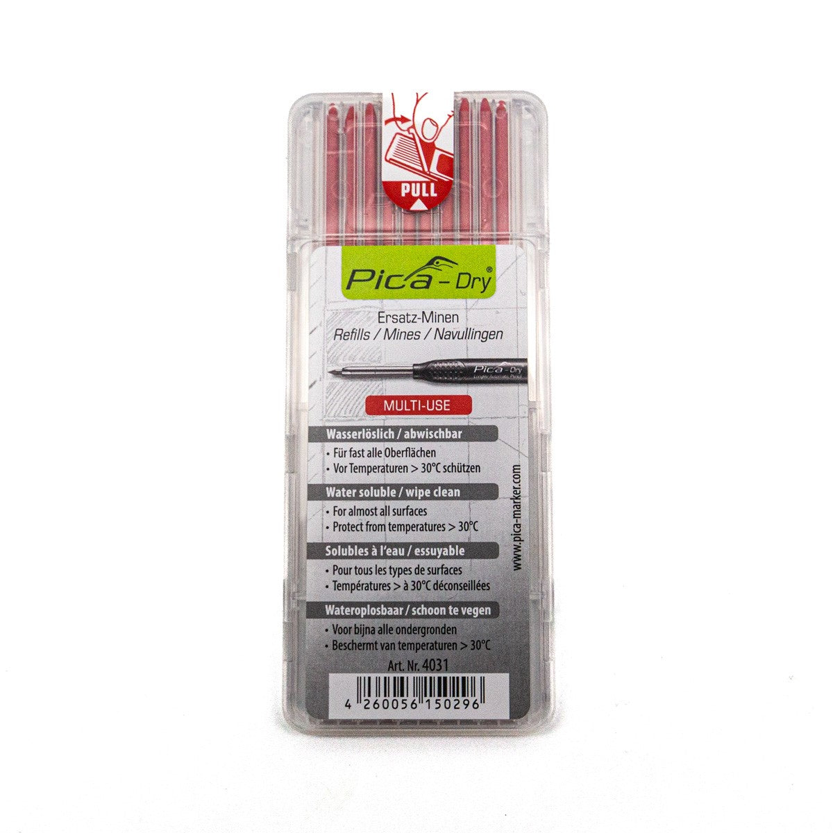 Pica Pack of 10 Red Lead Refills for Dry Automatic Pencil – Timbecon