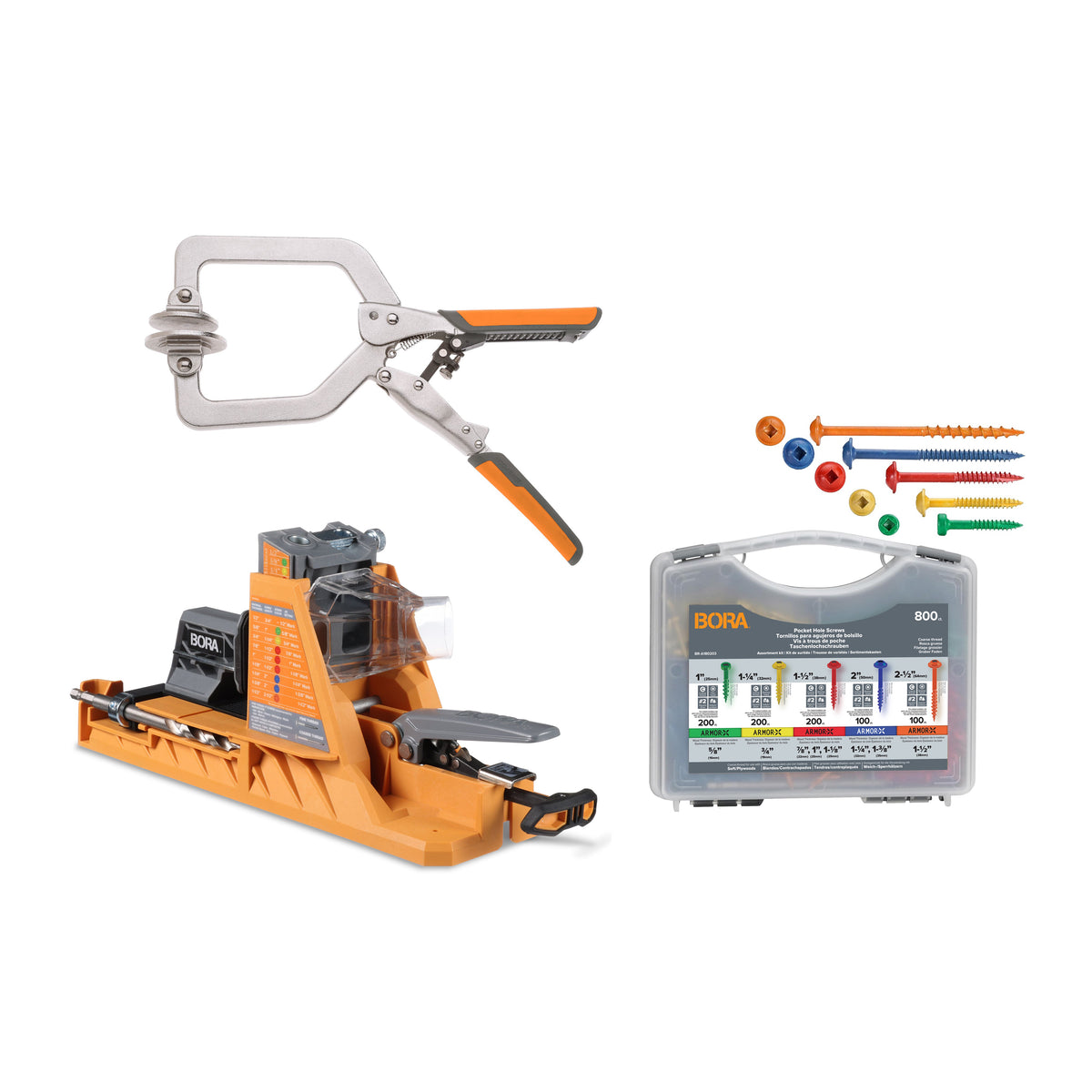 BORA Tool Auto Jig Benchtop Pocket Hole Jig Bundle