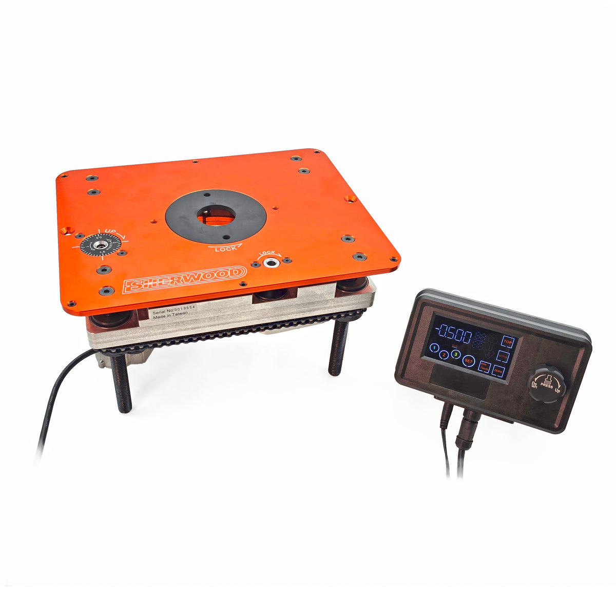 Sherwood Motorised DRO Router Lift & Mounting Plate Round Body Rou