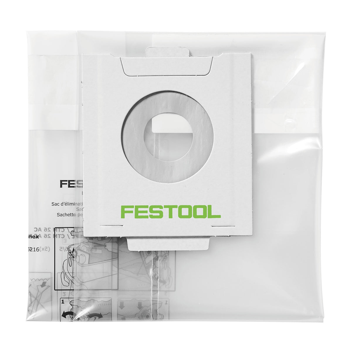Festool Replacement Plastic Waste Bags for CT 36 AC Pack of 5